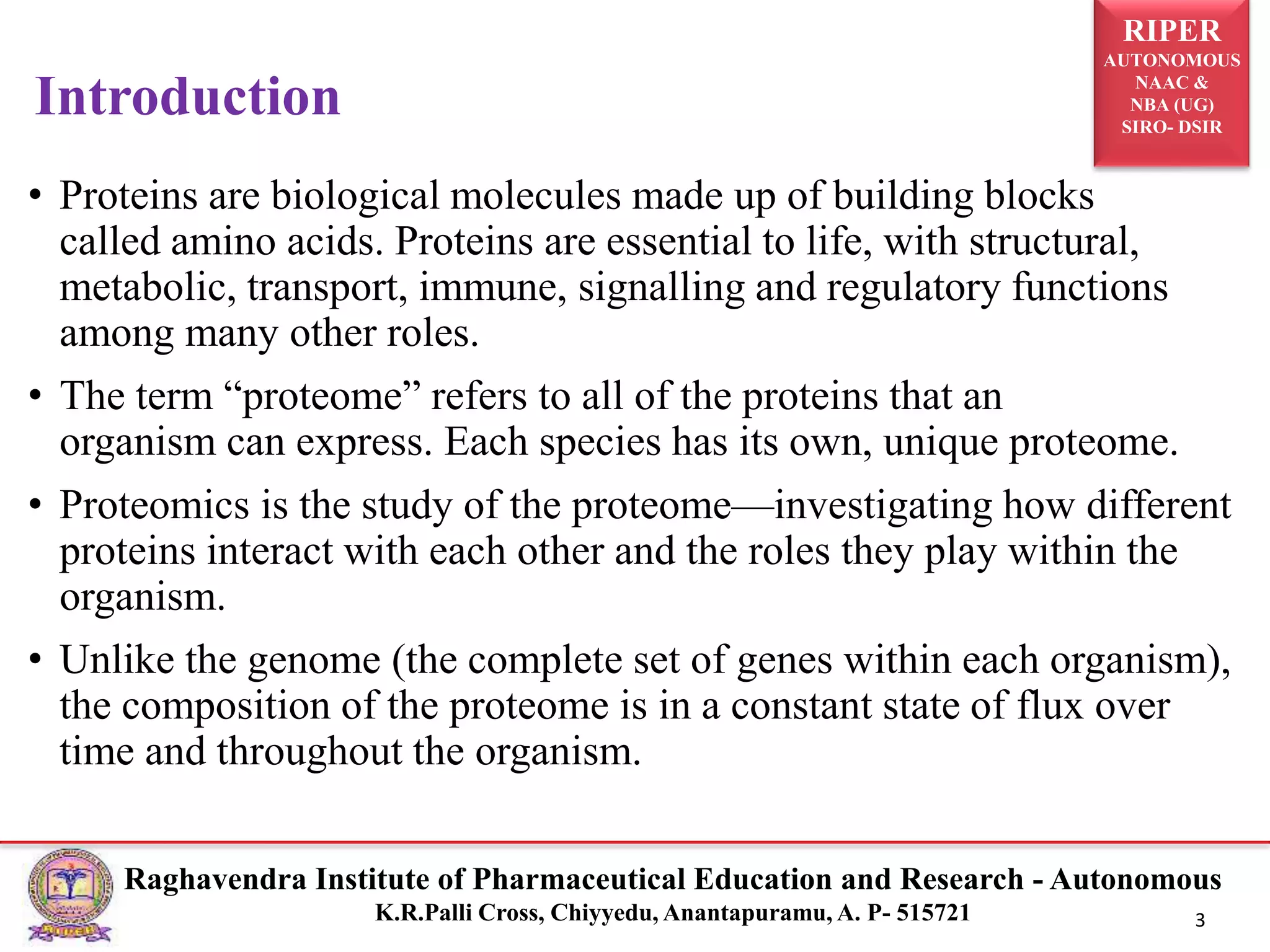 Applications of Proteomics Science | PPTX