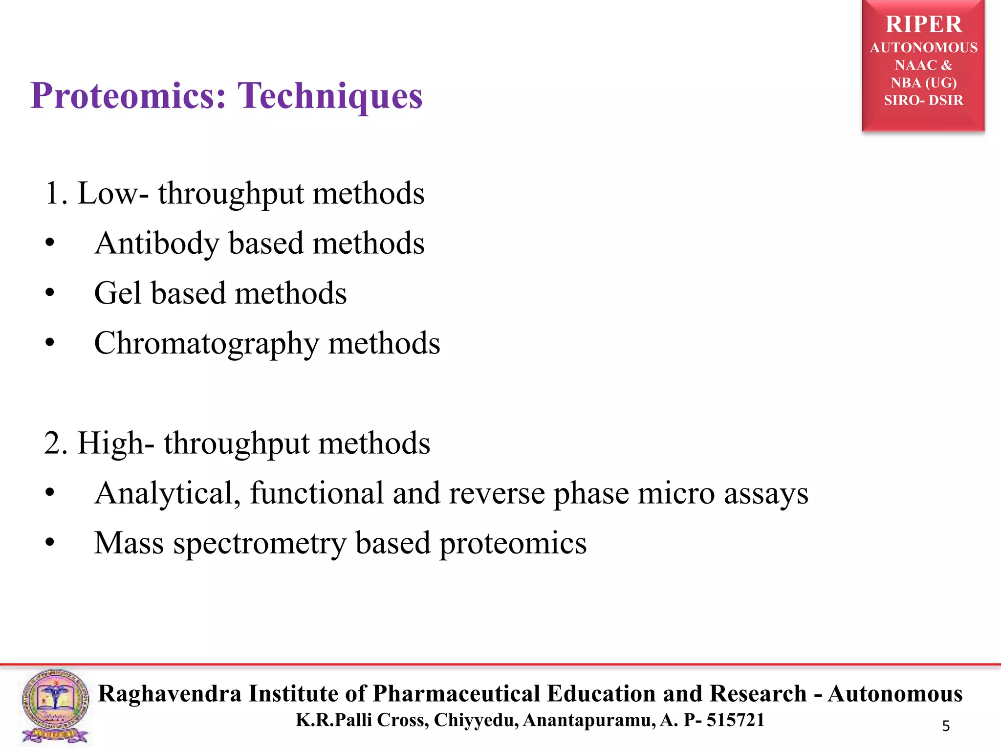 Applications of Proteomics Science | PPTX | Pharmaceutical Industry ...
