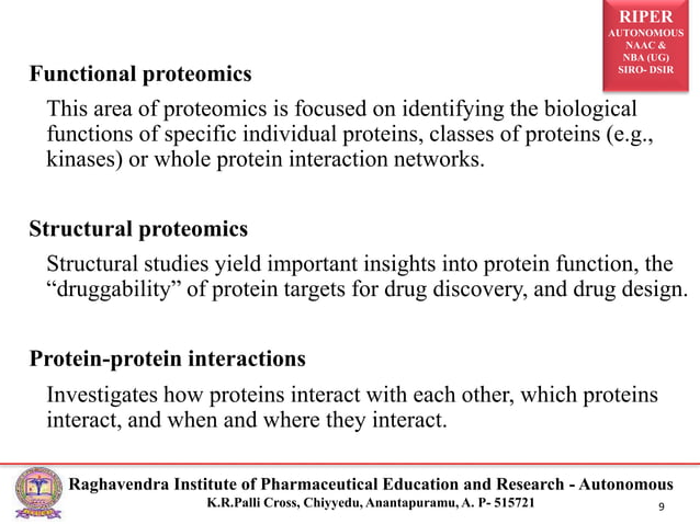 Applications of Proteomics Science | PPTX | Pharmaceutical Industry | Industries