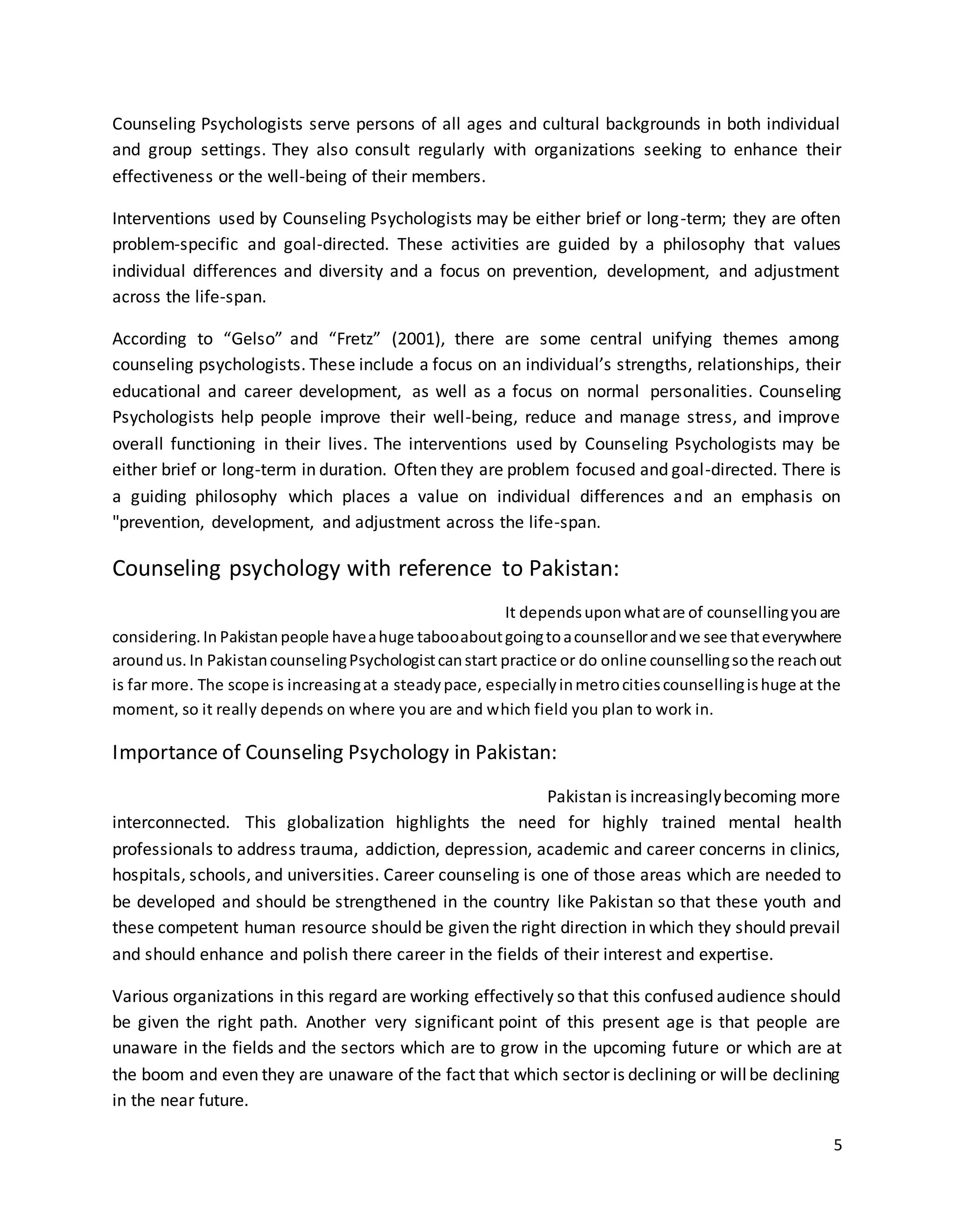 Applications of psychology with reference to pakistan | DOCX