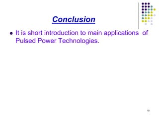 Applications of pulsed power | PDF