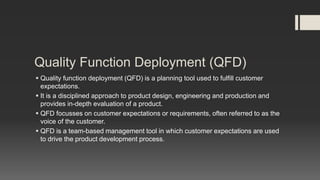 Applications of QFD in Self Assessment of Programs | PPT