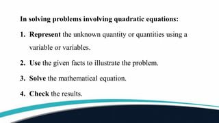 Applications of Quadratic Equations and Rational Algebraic Equations | PDF