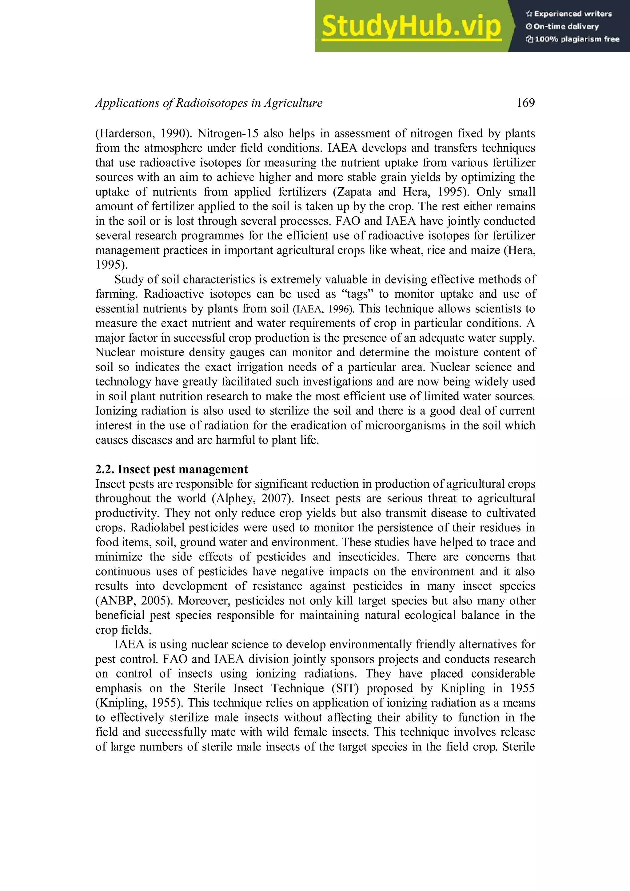 Applications Of Radioisotopes In Agriculture | PDF