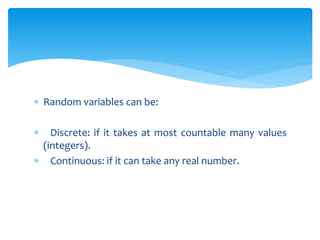 Applications of random variable | PPTX