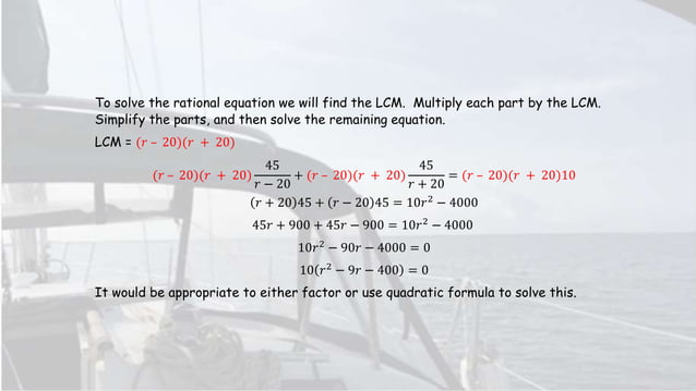 Applications of rational equations powerpoint | PPT