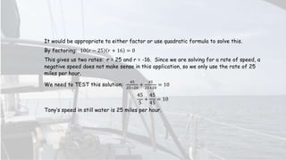 Applications of rational equations powerpoint | PPTX