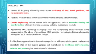 Applications of Genetic Engineering in the Development of ...