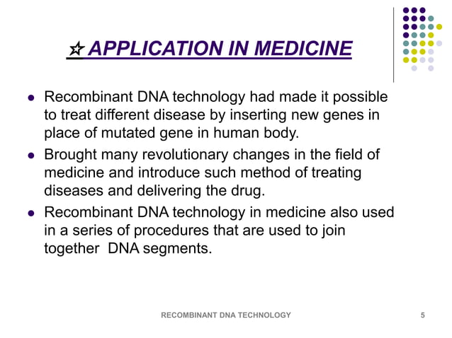 Applications of recombinant dna tech by faiza iqbal | PPT