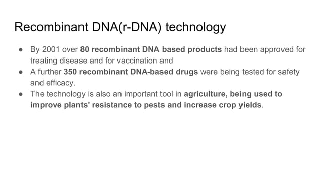 Applications of Recombinant DNA Technology | PDF