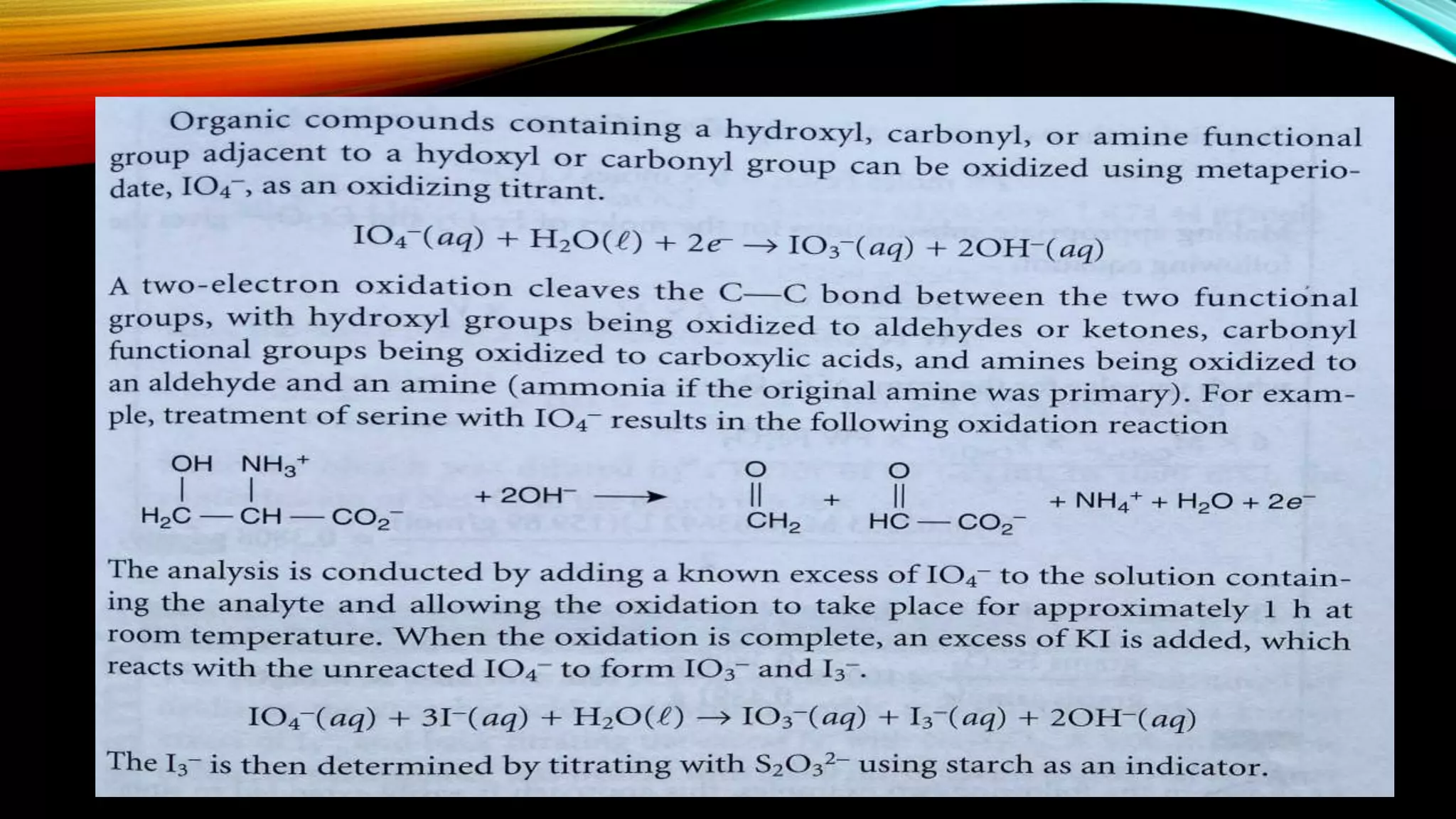 Applications of Redox Titrations - Reon Sylvester | PPT