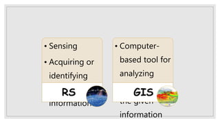 Applications of remote sensing and gis | PPTX | Geography | Science