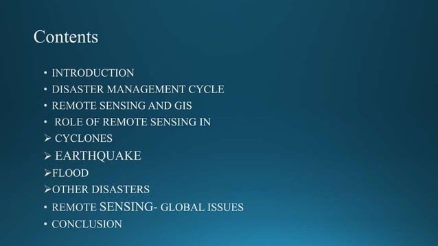 Applications of remote sensing in disaster management | PPTX | Science