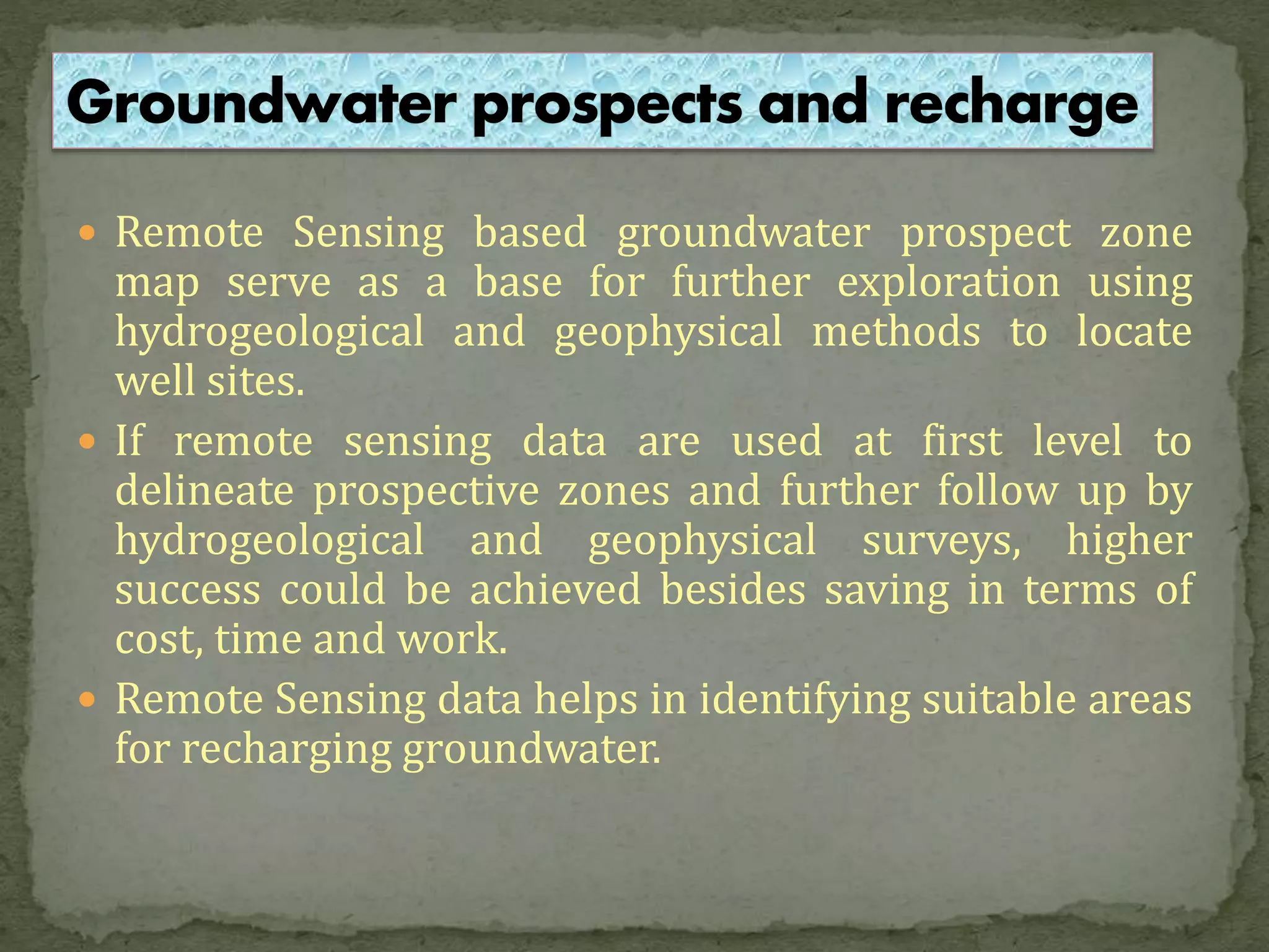Applications of remote sensing in geological aspects | PPTX
