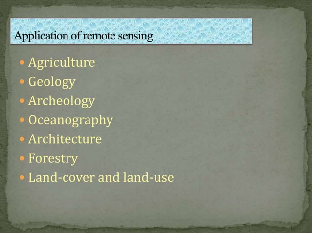 Applications of remote sensing in geological aspects | PPTX | Geography ...