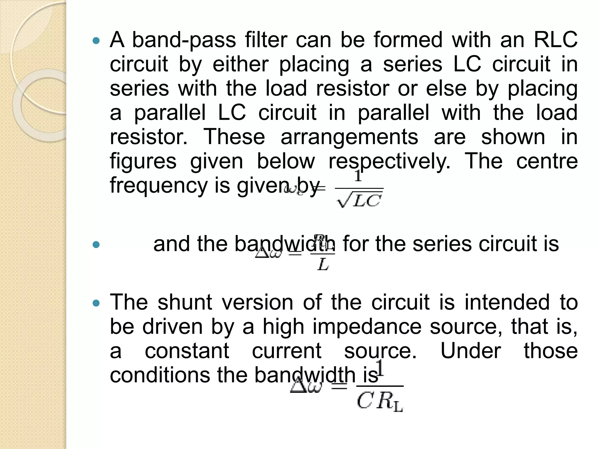 Applications of RLC Circuits | PPTX