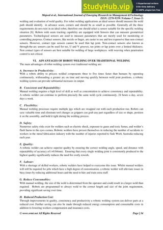 Applications Of Robotics In Welding | PDF
