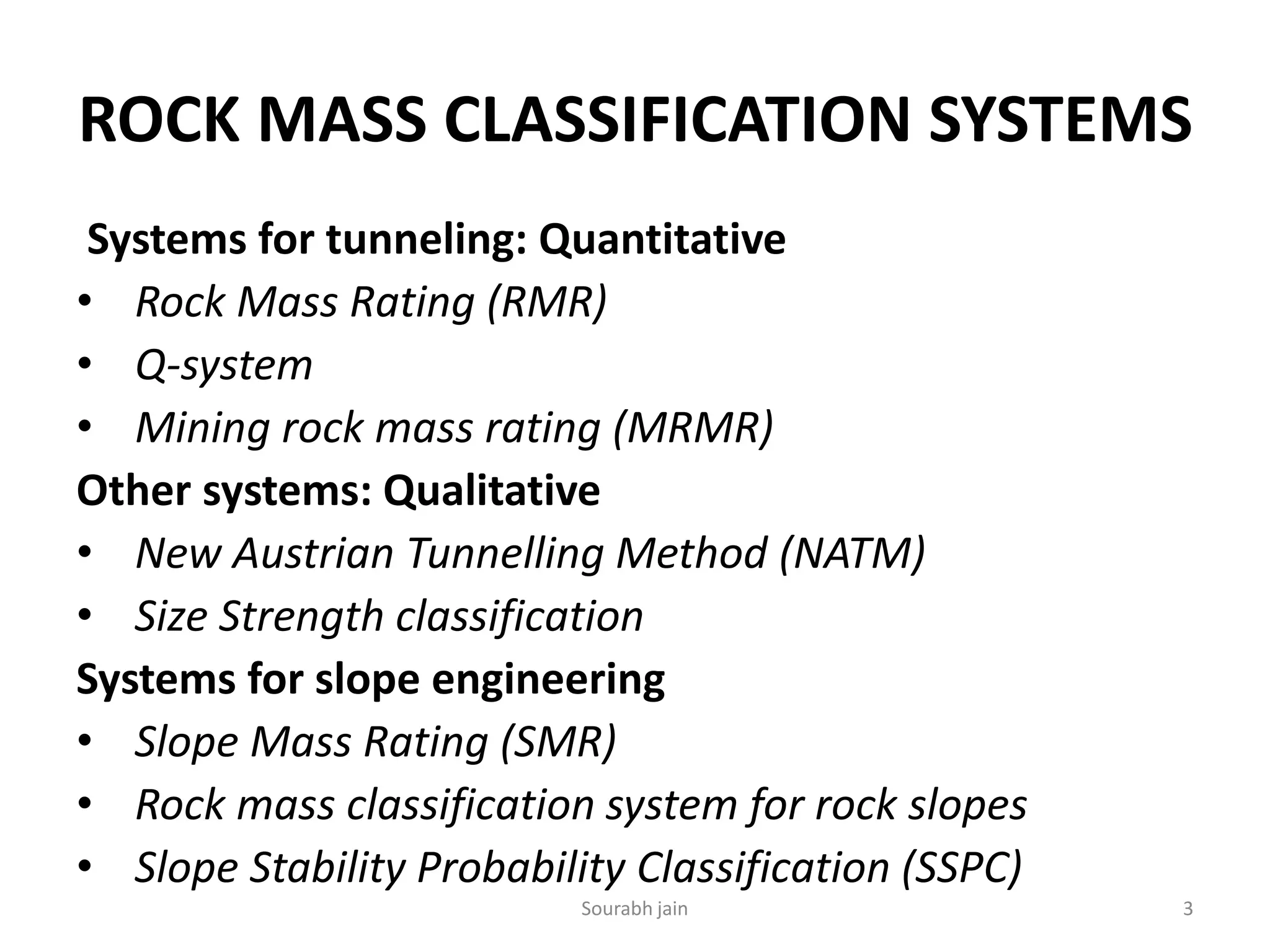 Applications of rock classifications | PPTX