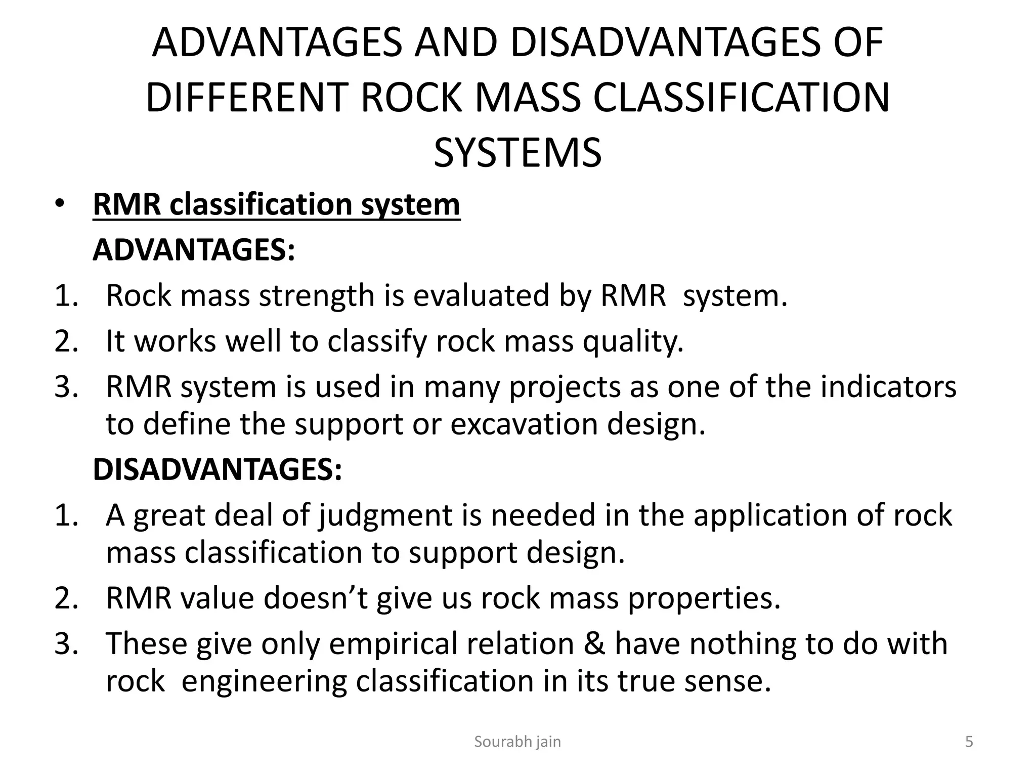Applications of rock classifications | PPTX