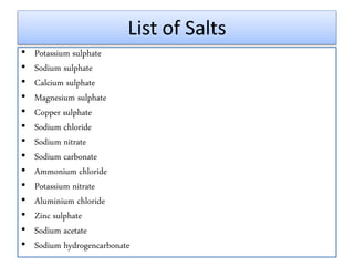 Applications of salts | PPTX