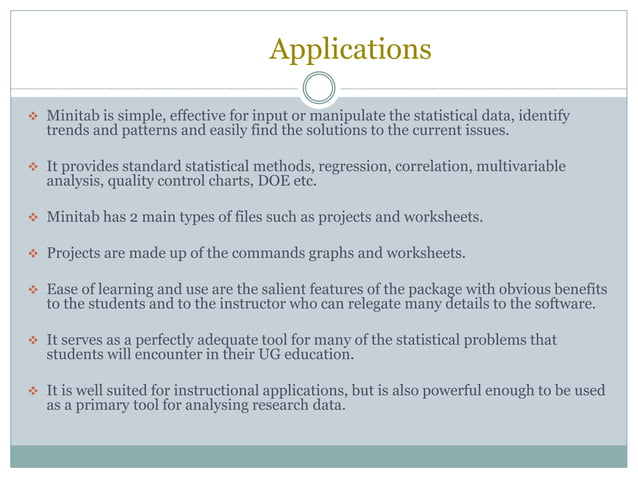 Applications Of Sas And Minitab In Data Analysis Pptx