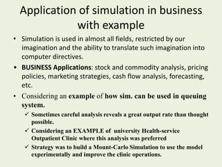 Applications of simulation in Business with Example | PPTX