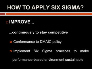 Applications of six sigma in Construction | PPSX
