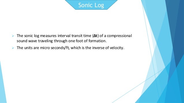 Sonic log and its applications