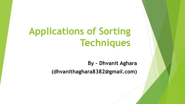 Applications of sorting (1) | PPT