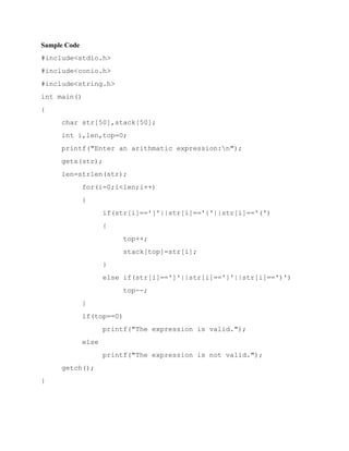 Applications of stack | PDF