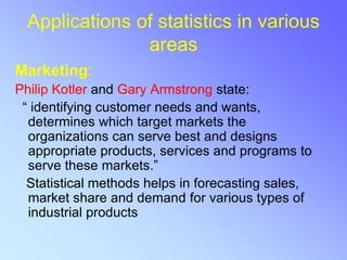 Applications of statistics | PPTX