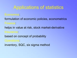 Applications of statistics | PPTX