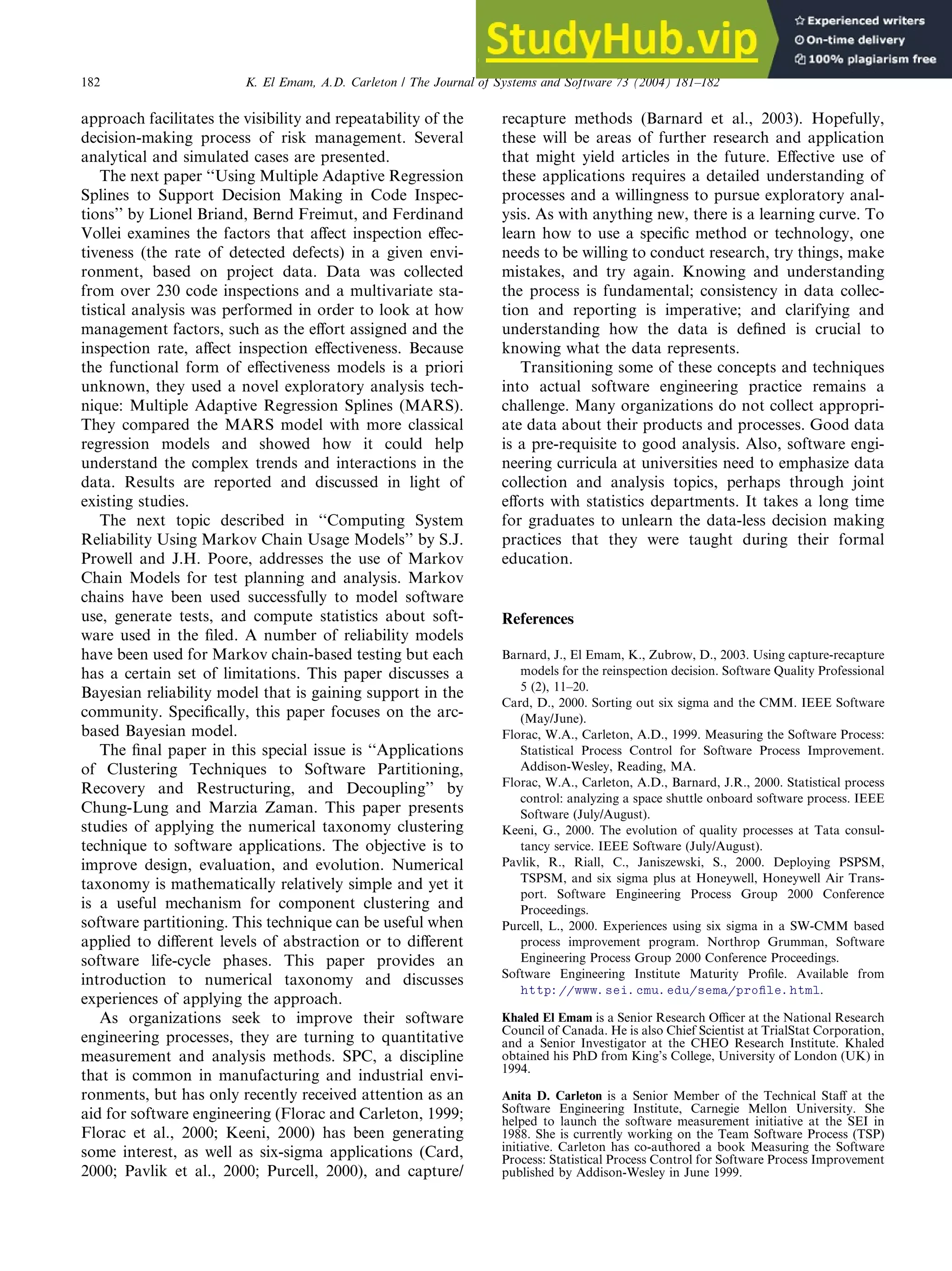 Applications Of Statistics In Software Engineering Pdf