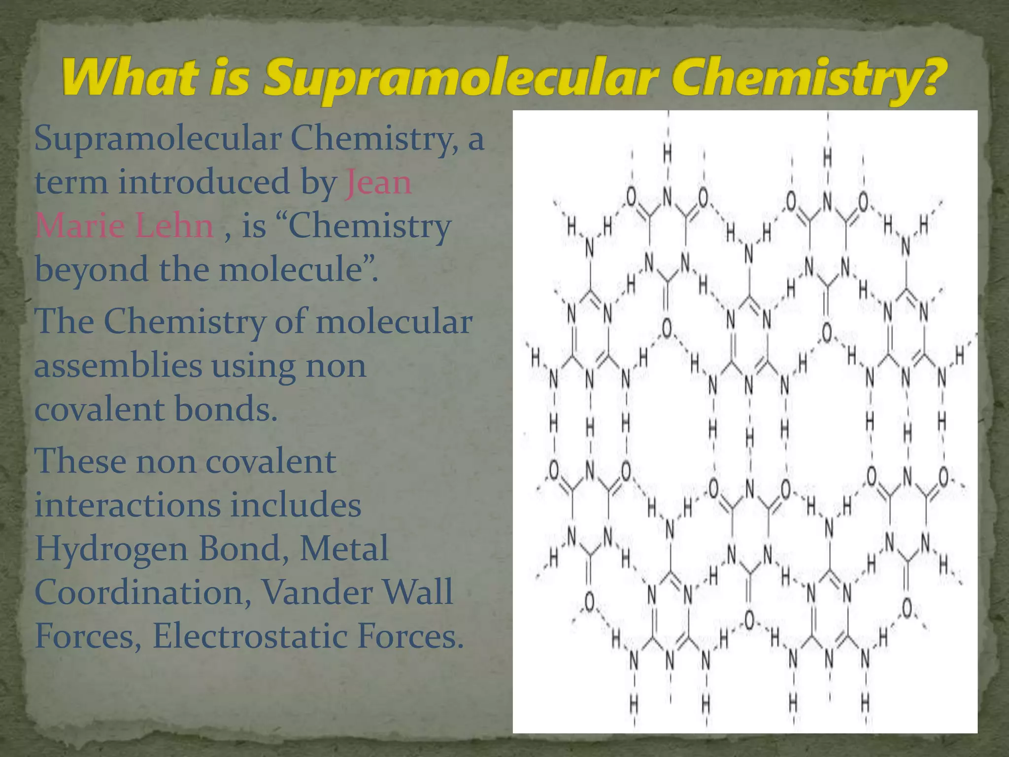 Applications of supramolecular chemistry in drug design | PPTX