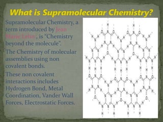 Applications of supramolecular chemistry in drug design | PPTX