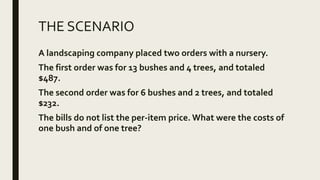 Applications of systems of equations | PPT