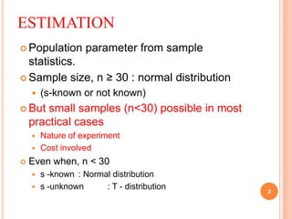 Applications of t, f and chi2 distributions | PPTX