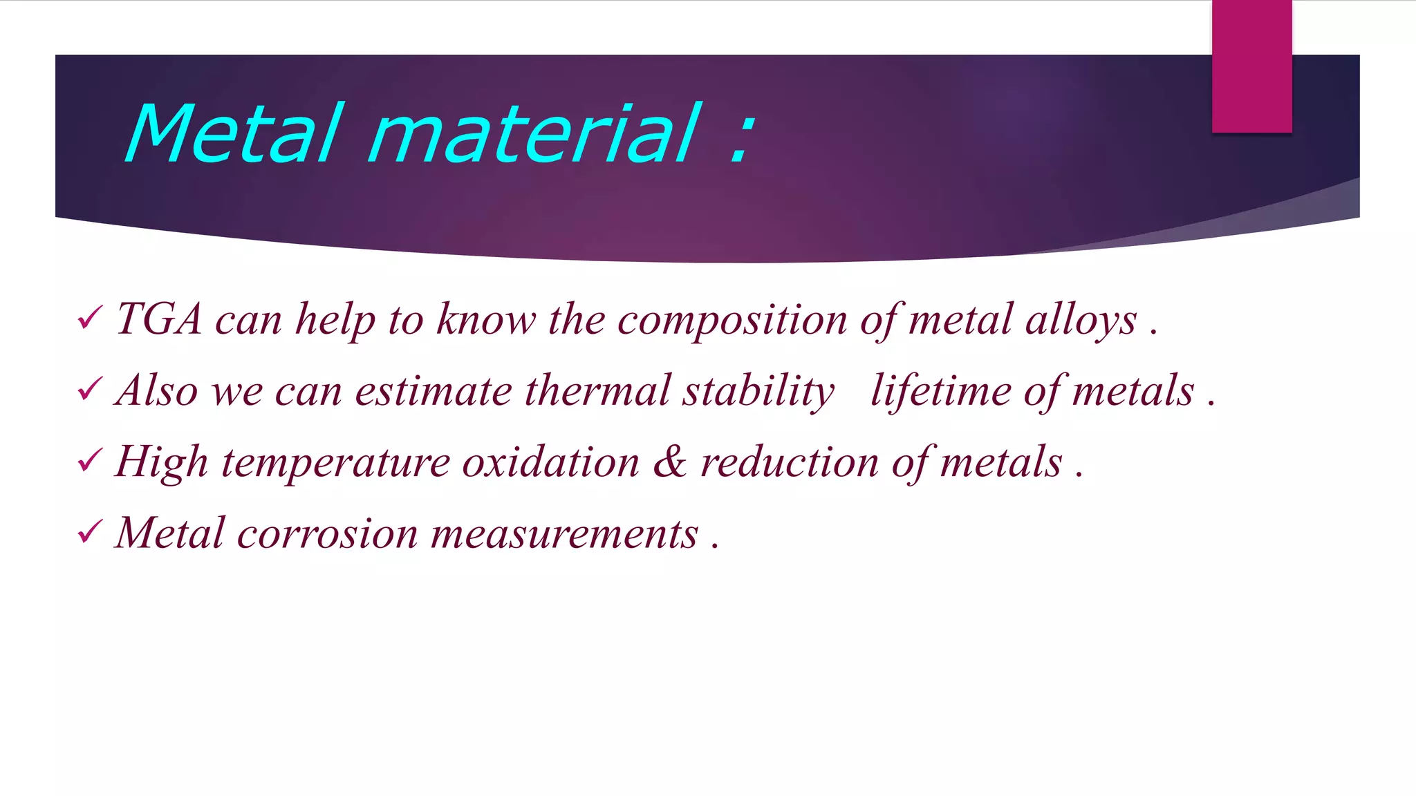 Applications of tga | PPTX