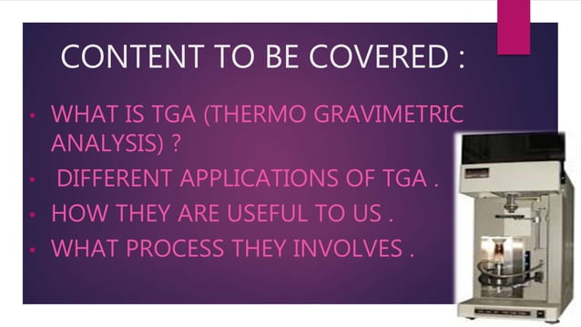 Applications of tga | PPTX