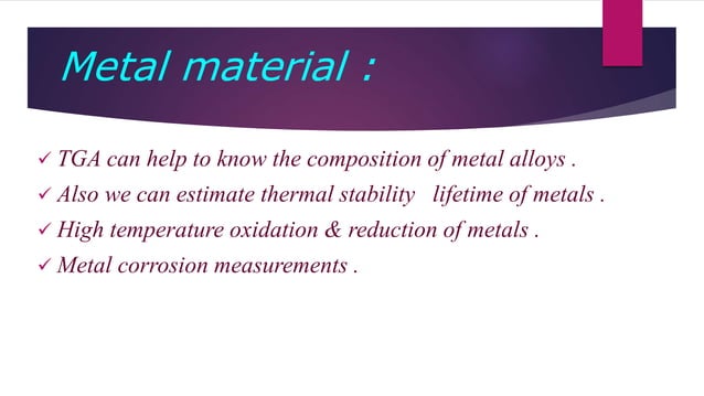 Applications of tga | PPTX