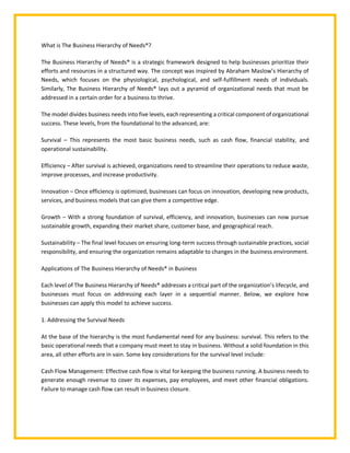 Applications of The Business Hierarchy of Needs® | PDF