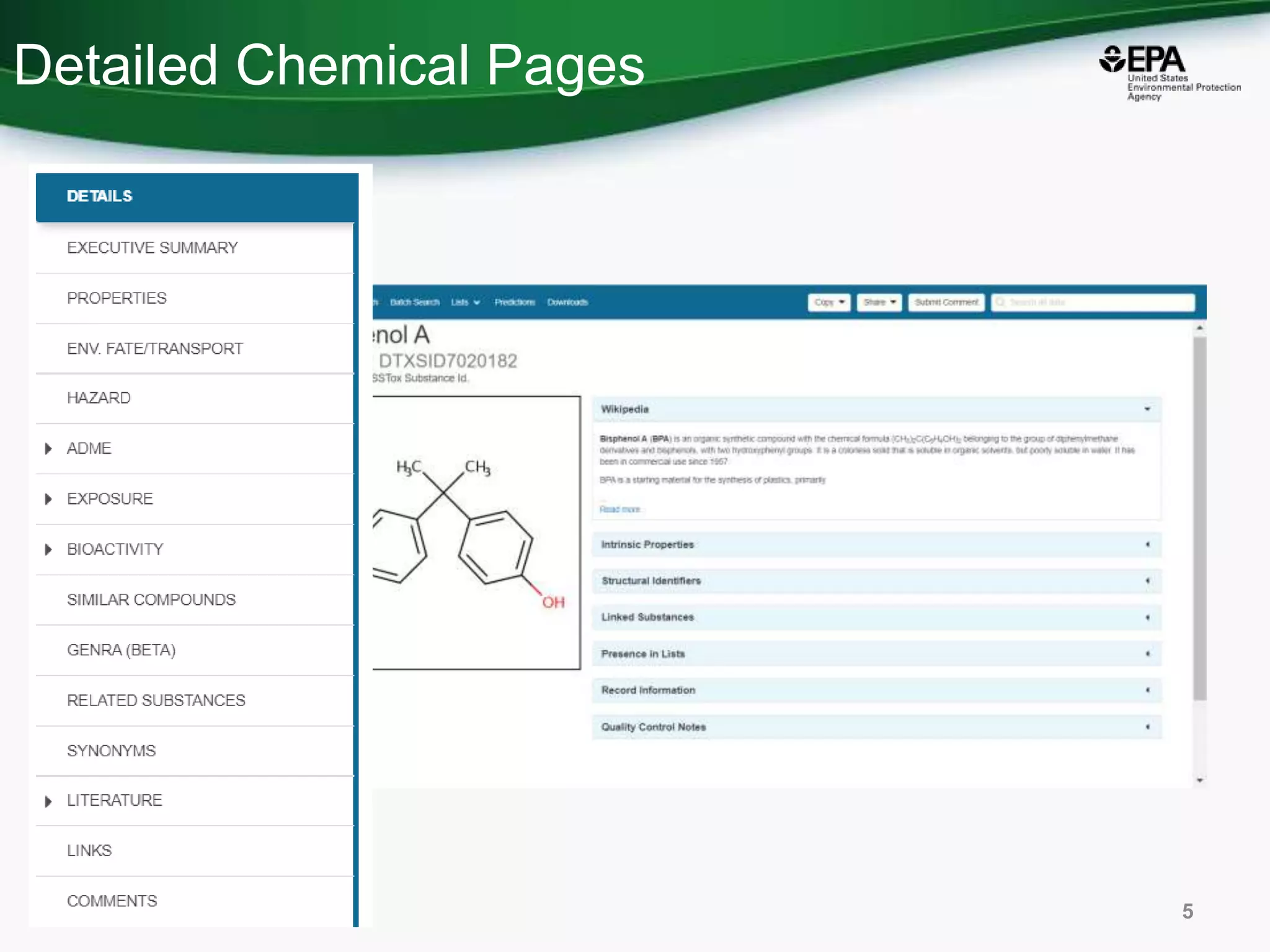 Applications of the US EPA’s CompTox Chemistry Dashboard to support ...