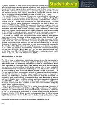 Applications Of The Problem Solving Inventory | PDF