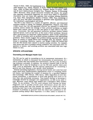 Applications Of The Problem Solving Inventory | PDF