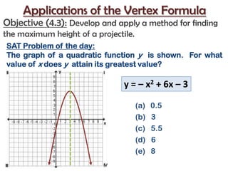 Applications of the vertex formula edit | PPT