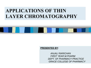 Applications of thin layer chromatography ppt by ann | PPTX