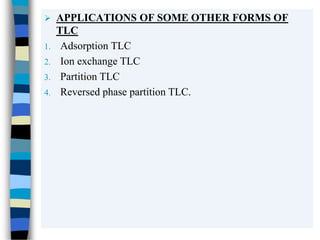 Applications of thin layer chromatography ppt by ann | PPTX