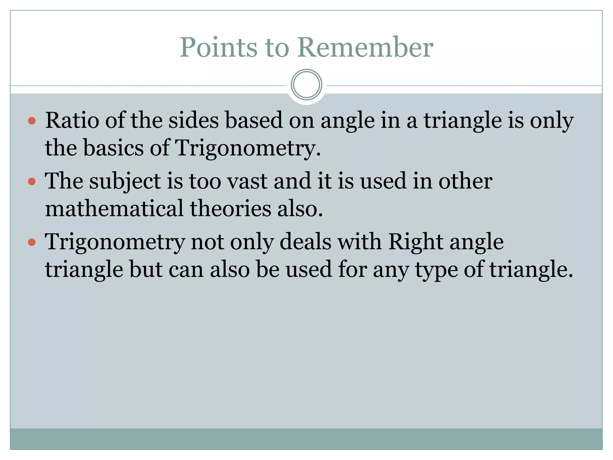 Applications of trigonometry | PPTX