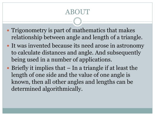 Applications of trigonometry | PPTX | Geology | Science
