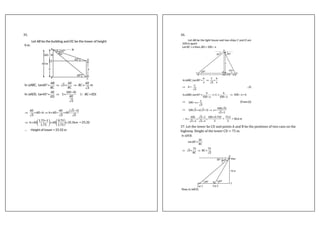 Applications of Trigonometry PYQ'S class 10.pdf